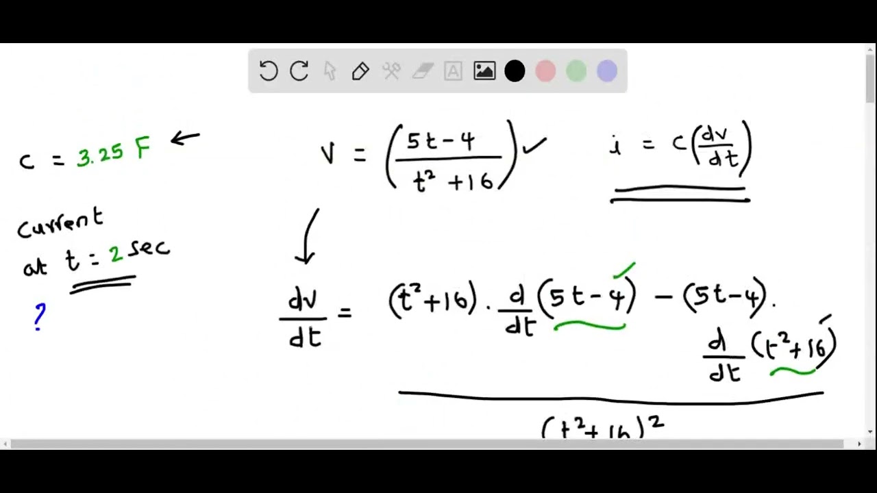 Calculus AB Determine current using voltage equation and capacitor ...