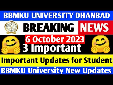 6 अक्टूबर 3 Important Updates for student BBMKU University #bbmku_latest_information #bbmku_syllabus