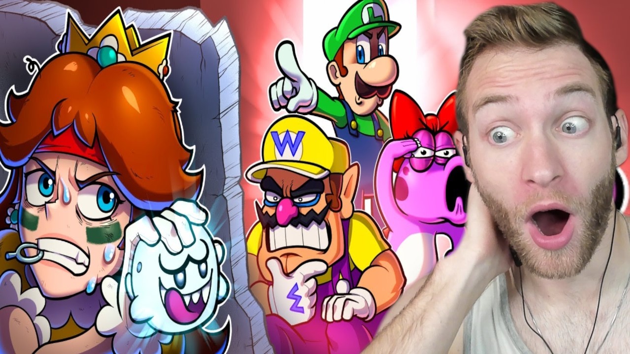 EVERYONE IS AFTER HIM!!! Reacting to "Mario Party but it's 1 vs 3" by ...