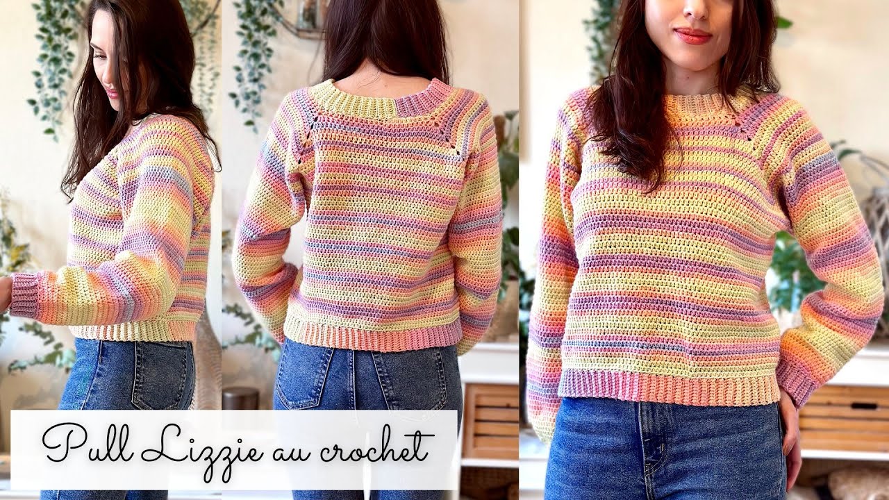 Comment faire un Pull au crochet ? SUPER FACILE TOP DOWN 🌈 Toutes ...