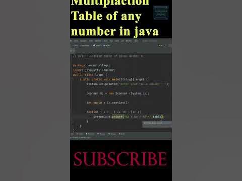 Multipliaction table of any number in java| Multipliaction table in ...