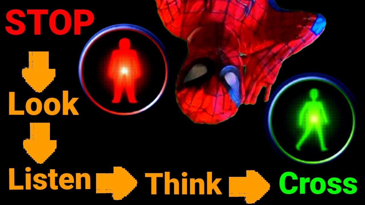 Stop, Look, Listen, Think, Cross. AH Kids play and learn how to cross ...