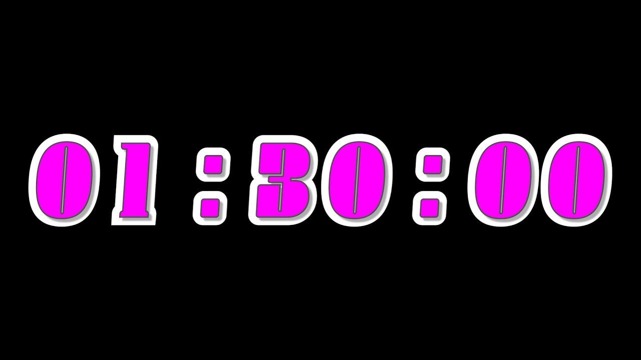 1 Hour and 30 Minutes Countdown Timer with Alarm & Chapters - Pink ...