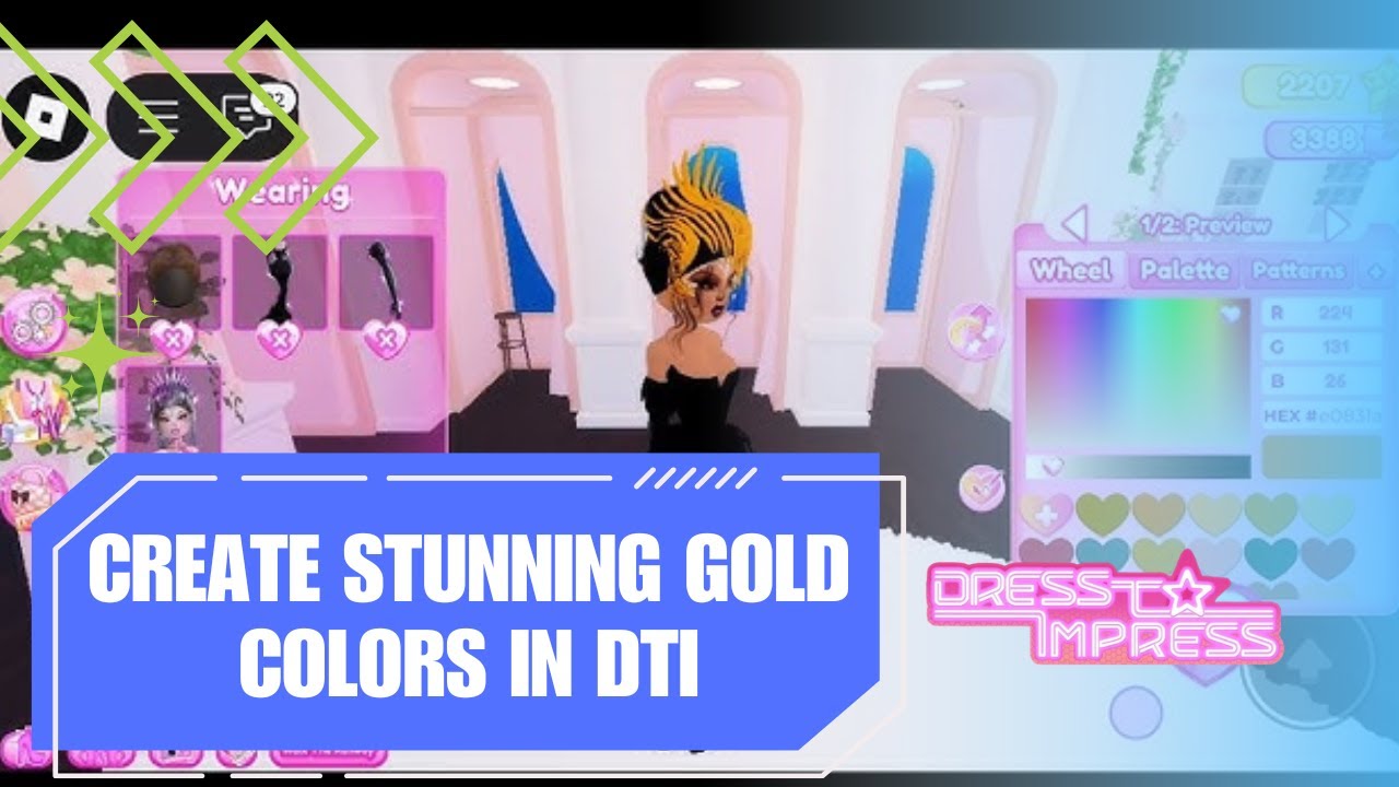 Top Gold Hex Codes to Create Stunning Gold Colors in Dress to Impress 🎨 ...
