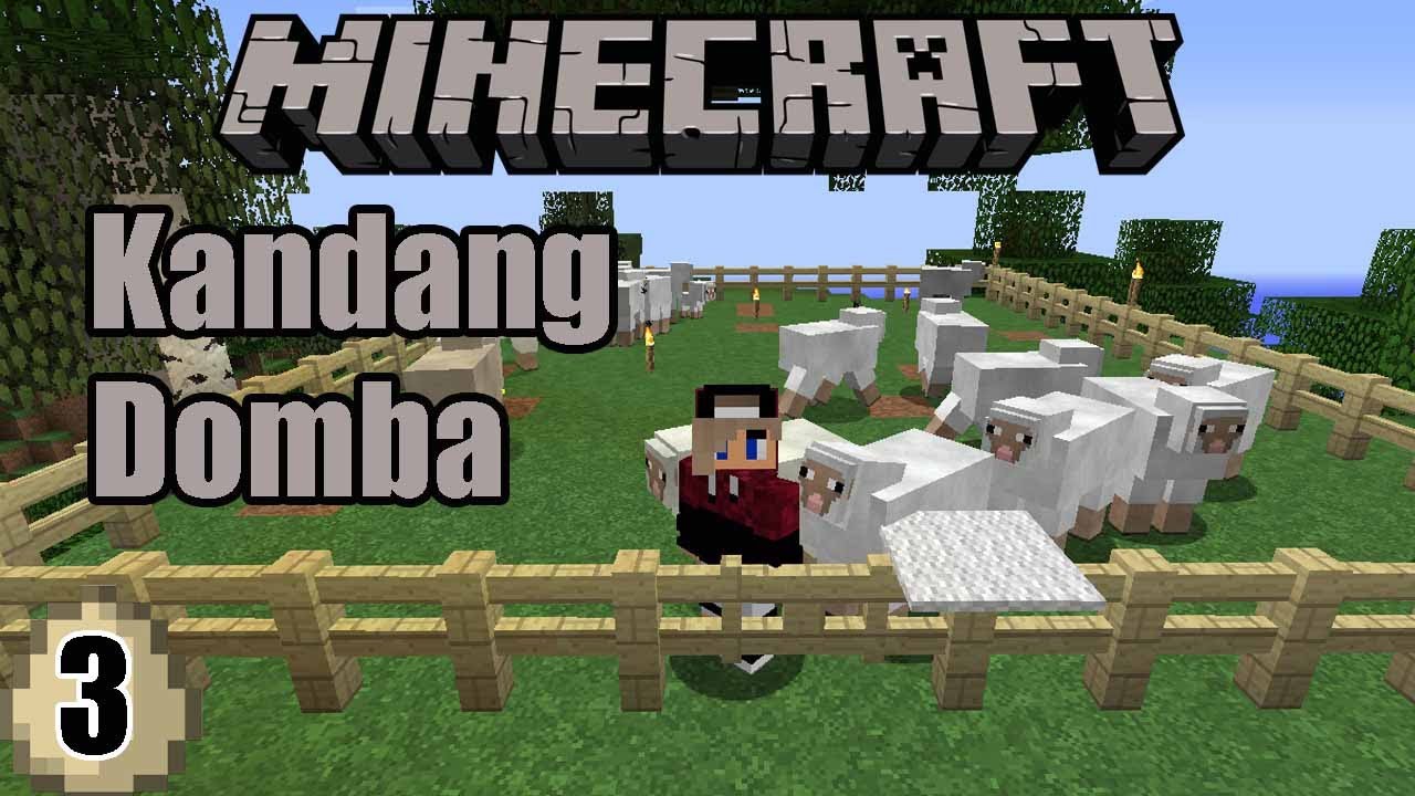 membuat kandang domba - minecraft survival indonesia #3 - YouTube