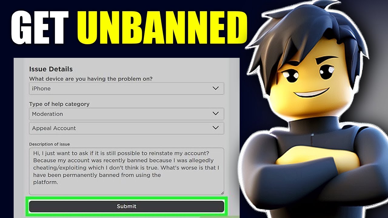 How To Get Unbanned From Any Roblox Games - YouTube