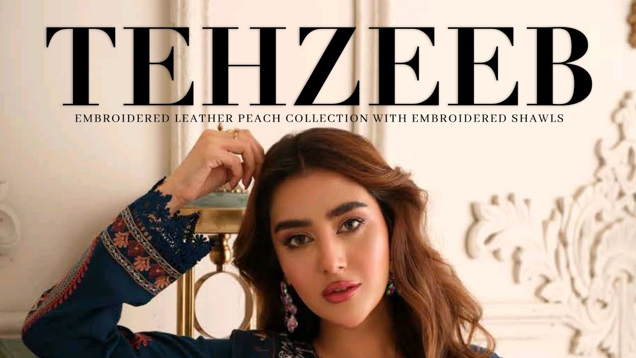 TEHZEEB BY RIAZ ART'S EMBROIDERED PEACH LEATHER COLLECTIONS - YouTube