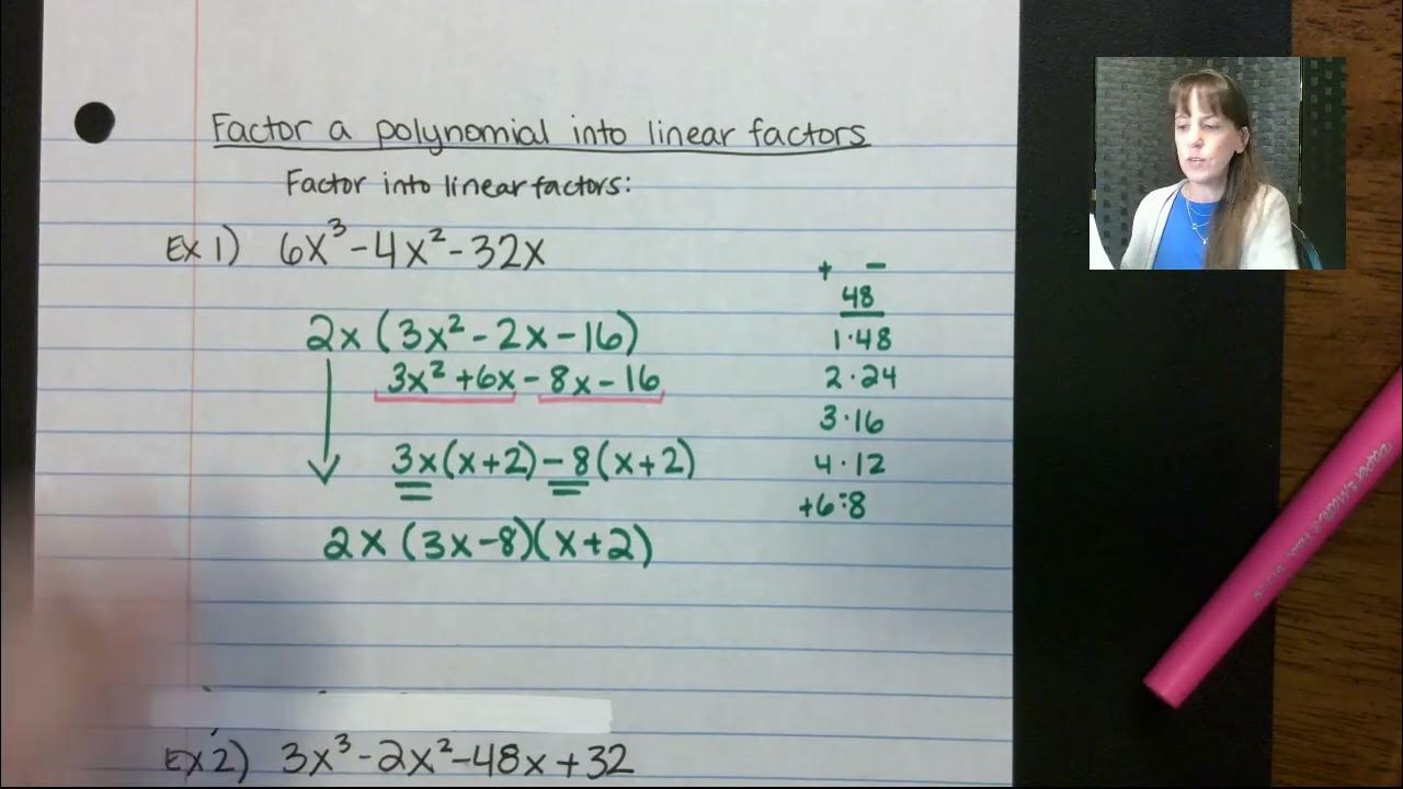 Factor a Polynomial Into Linear Factors - YouTube