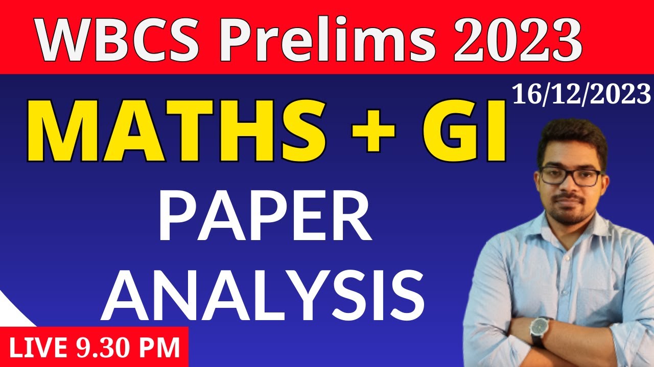🔥 wbcs prelims 2023 maths paper analysis | WBCS Prelims 2023 Answer Key ...