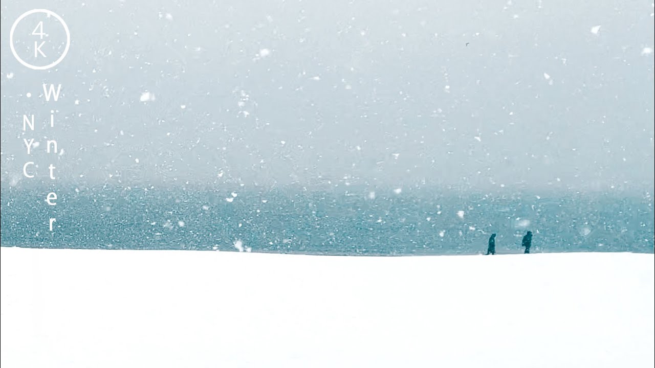 NYC Winter Ocean Snowscape - Walking in the Snow on Brighton beach ...