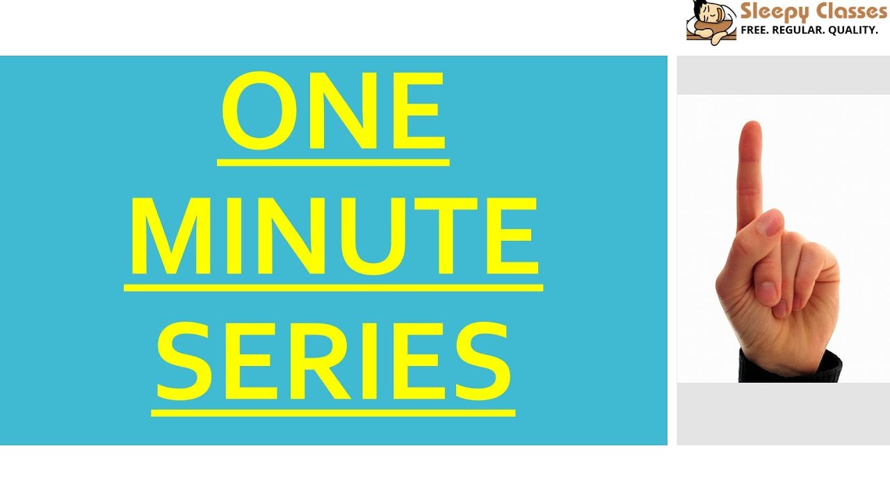 One Minute Series - Introduction - YouTube