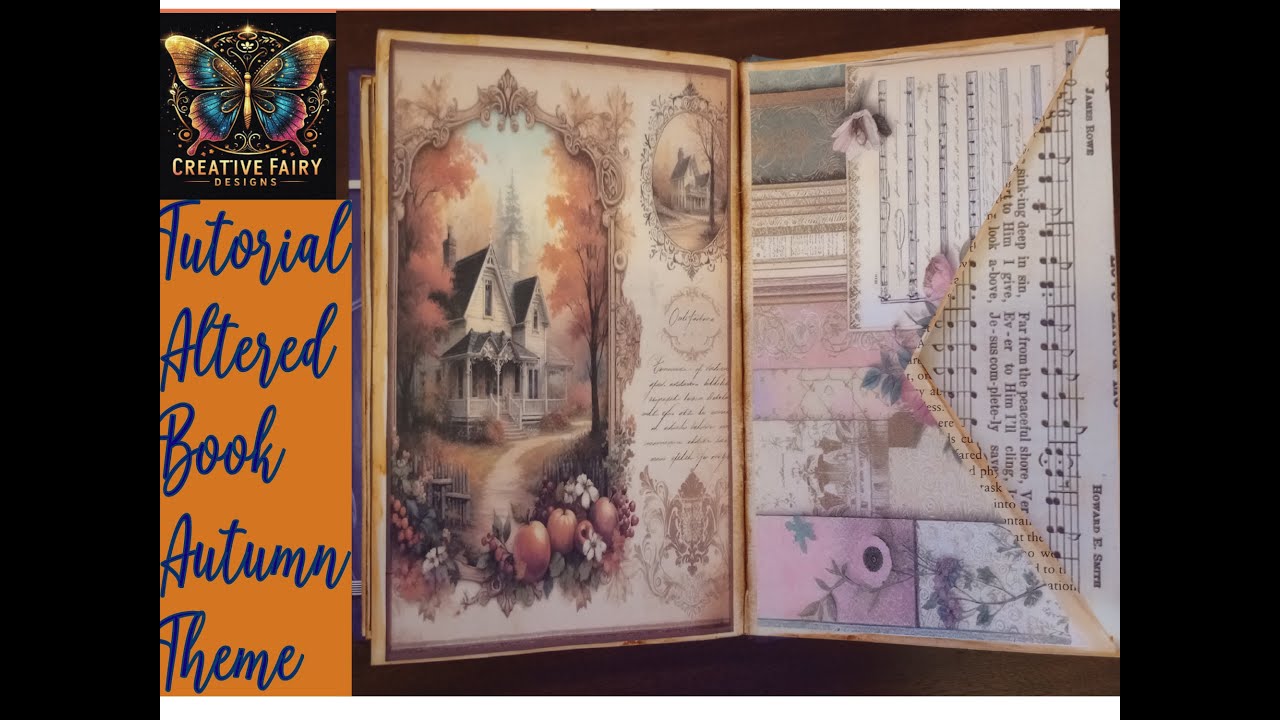 altered book, entire process, preparing and decorating book, making all ...