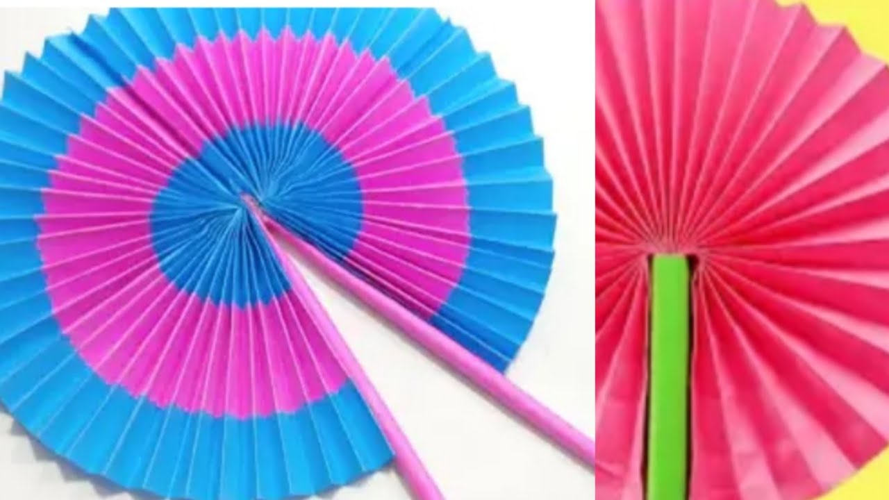 How to make a Paper Fan||Origami Paper Fan||Summer Special easy Paper ...