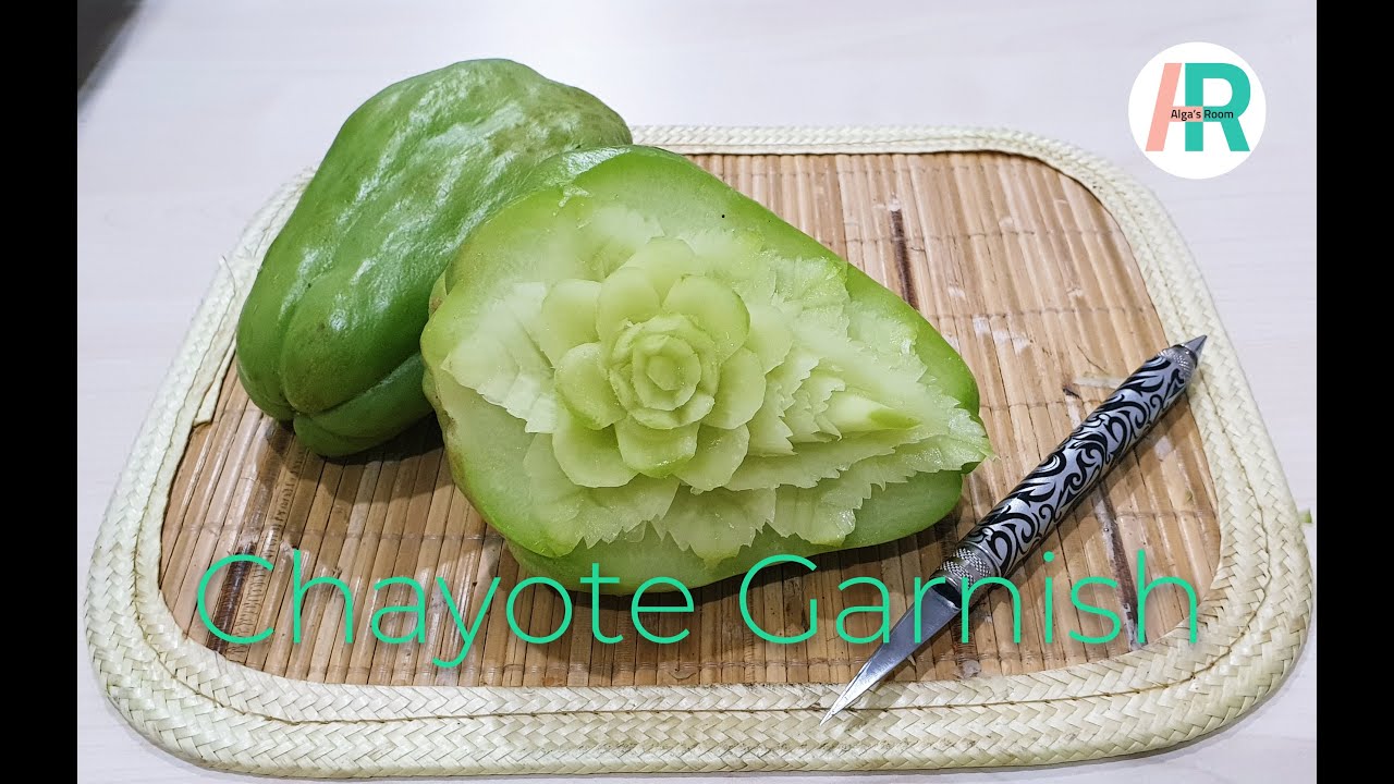 How to carve chayote || Cara membuat garnish labu siam || AlgaRoom ...
