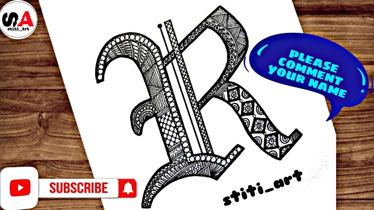 Alphabet Mandala Art || Alphabet R Mandala Art || easy drawing step by ...