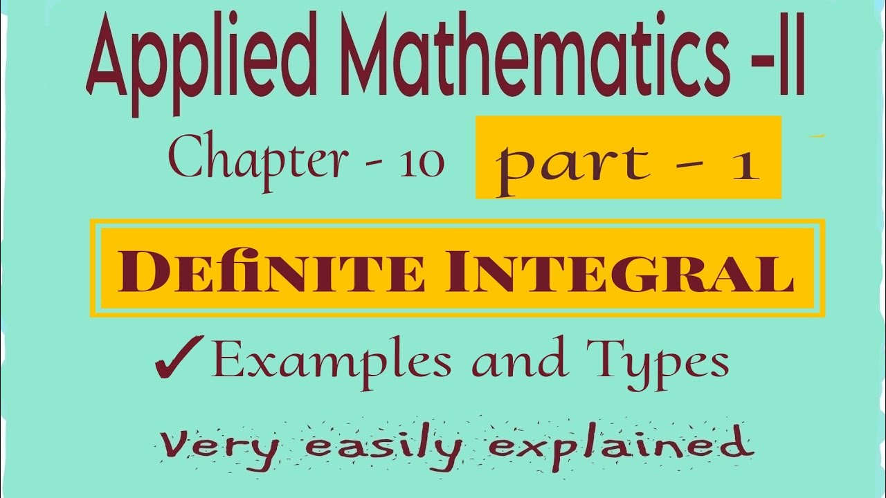 Definite Integral applied mathematics -II|@vmatics444 - YouTube