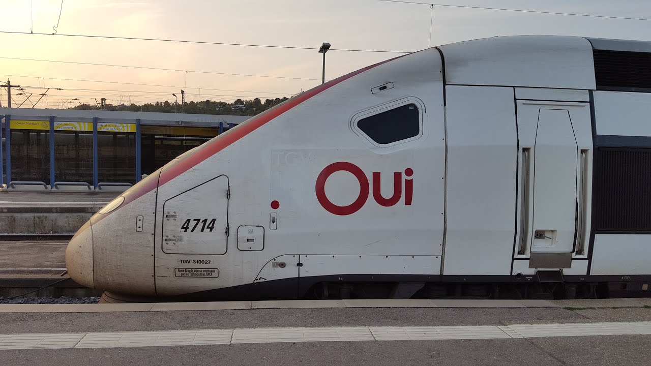 International TGV in Stuttgart Hbf: TGV9578 Paris Est - YouTube