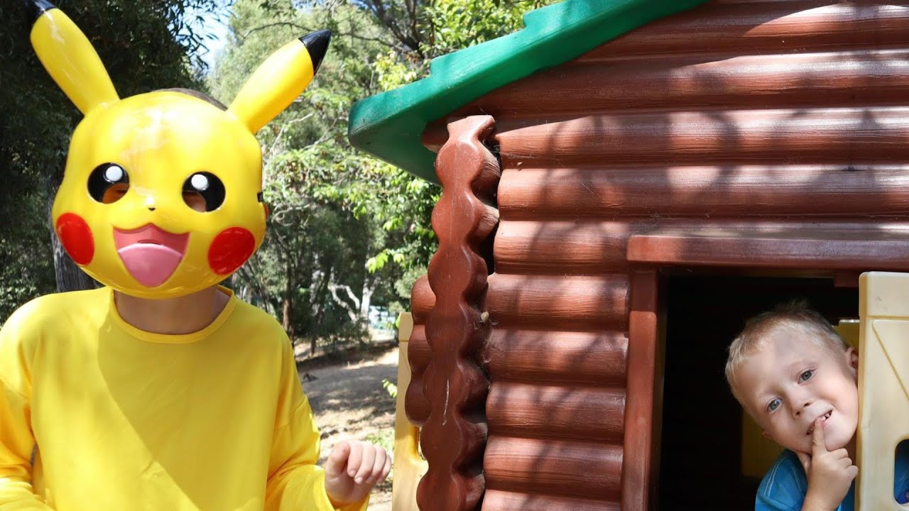 Pokemon Pikachu plays Hide and Seek with Mike and Jake | Pretend Play ...
