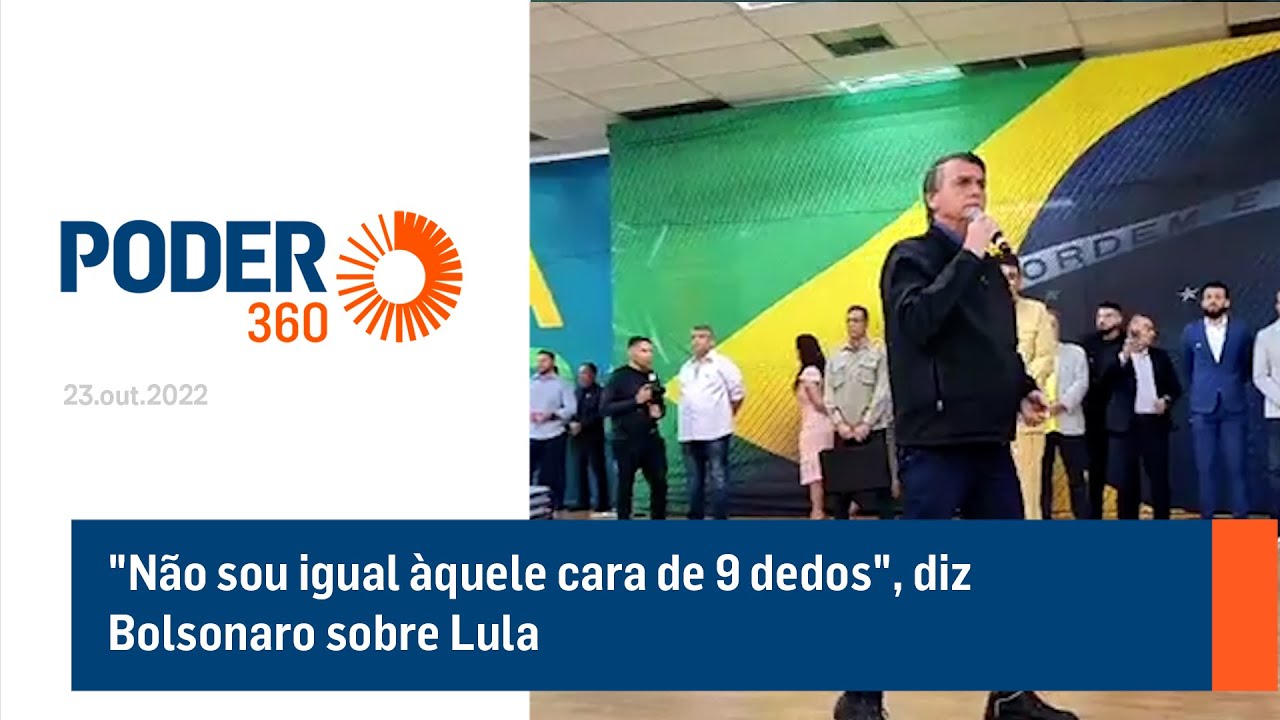 "Não sou igual àquele cara de 9 dedos", diz Bolsonaro sobre Lula - YouTube