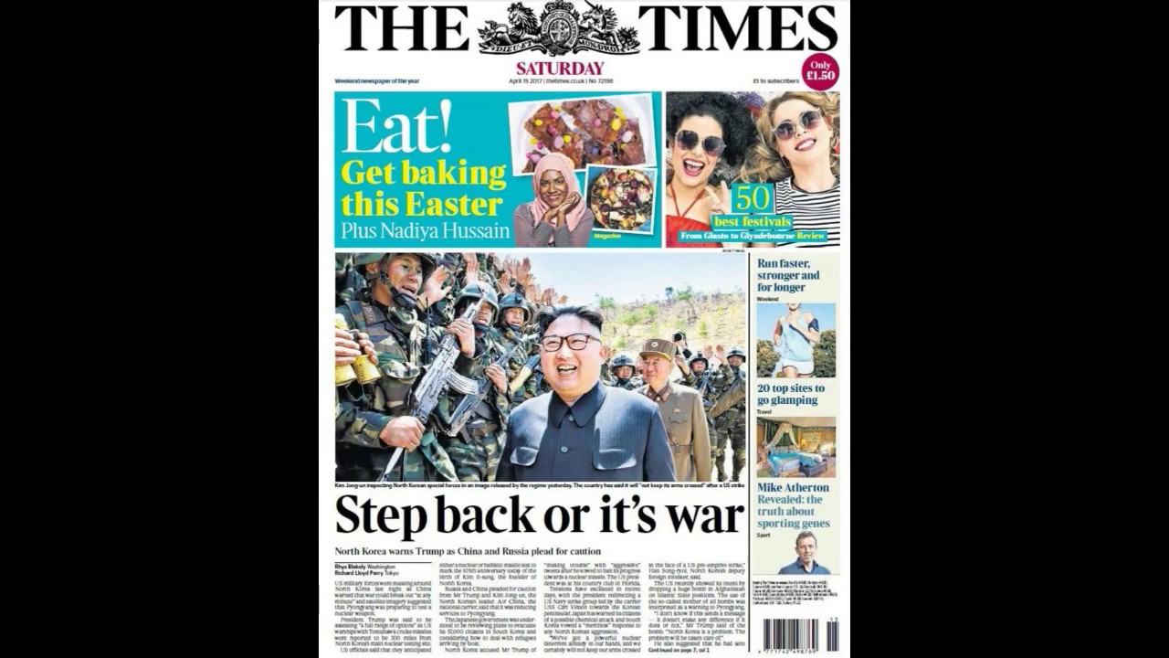 Easter 2017 UK newspaper headlines imminent ww3 fears front pages - YouTube