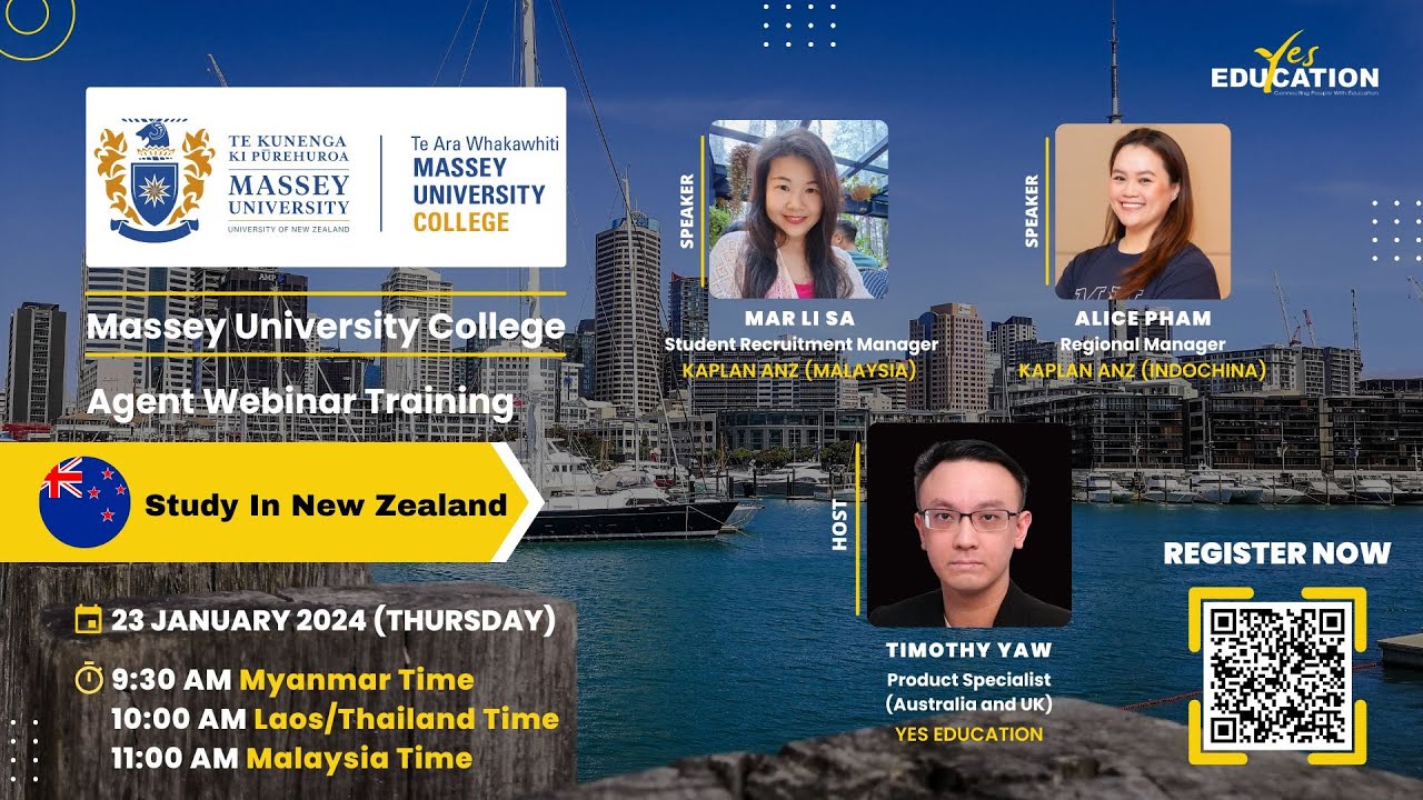 Massey University College - Yes Education Agent Webinar Training - YouTube