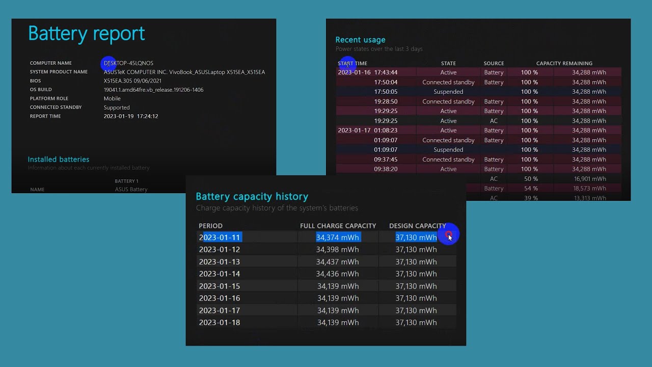 How to check battery life of laptop windows 11 || How long does your ...