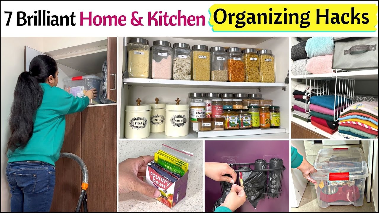 7 BRILLIANT Home And Kitchen Organization Ideas | Space Saving Ideas ...
