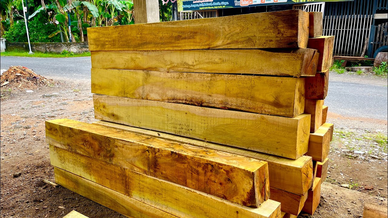 Abundant Fortune! Jackfruit Wood from Java's Tropical Forest Sawed into ...