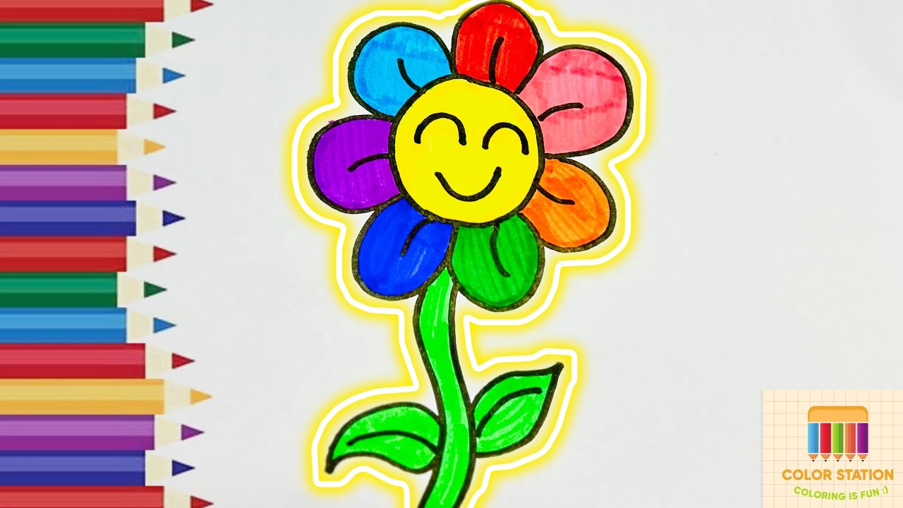 How to draw a Flower Step by Step | Flower Drawing Lesson | How to Draw ...