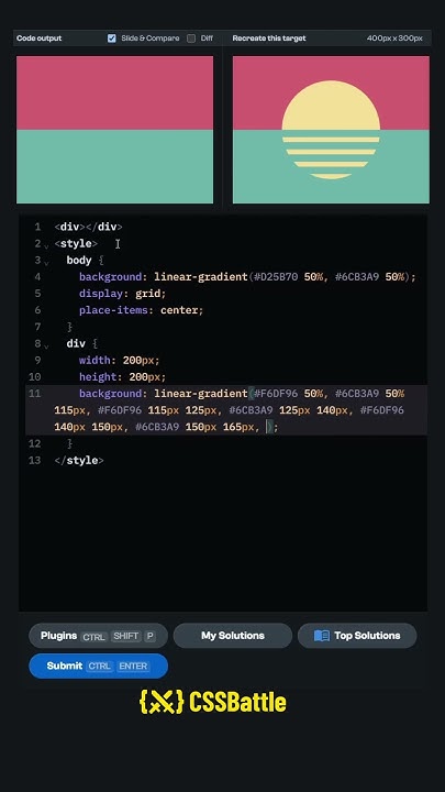 CSS Battle #91 - Reflection | Solution #cssbattle #codingshorts #coding #css #challenge - YouTube