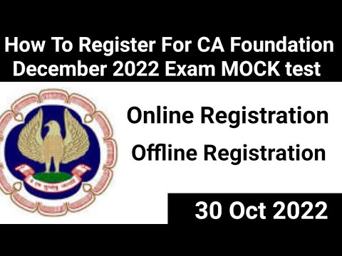 How To Register For CA Foundation December 2022 Exam MOCK test - YouTube