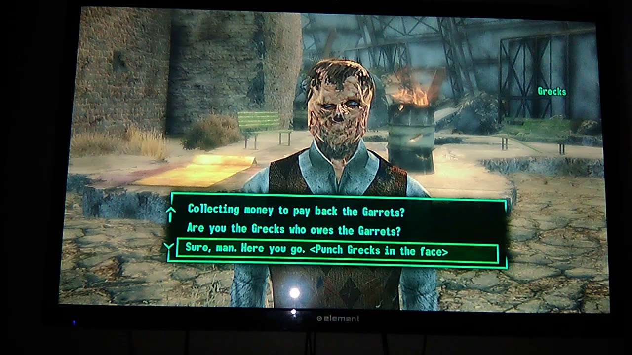 Fallout: New Vegas - Messing with Grecks about his lazy eye - YouTube
