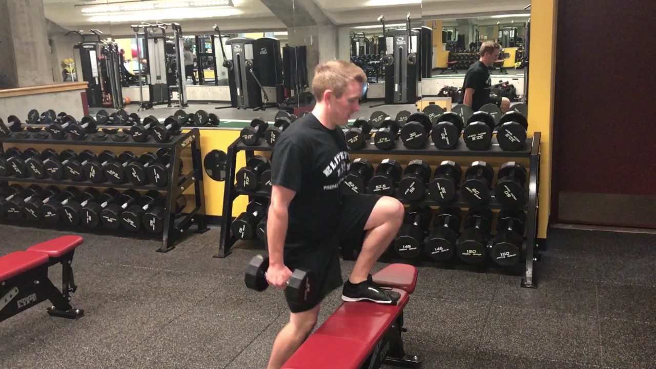 DB Step Up to Hip Flexion - YouTube