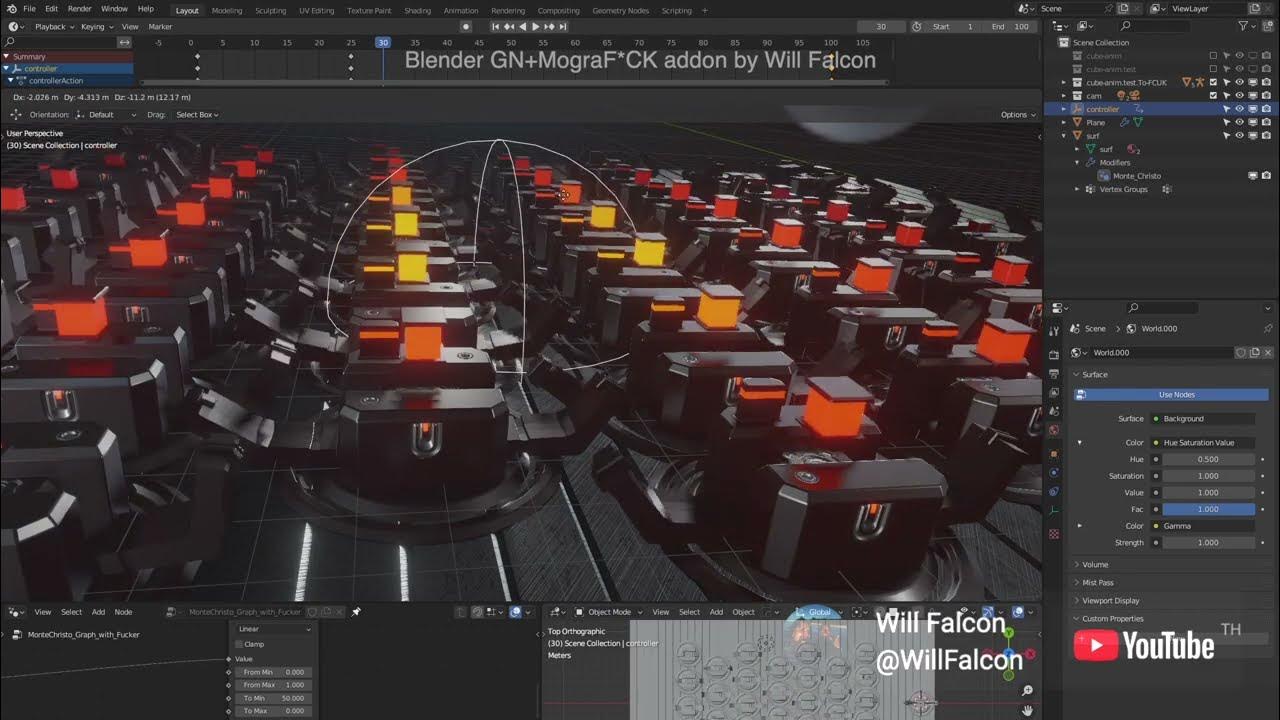 Blender MograF*CK cut. Mograph in blender to control animation in instances created with Geo ...