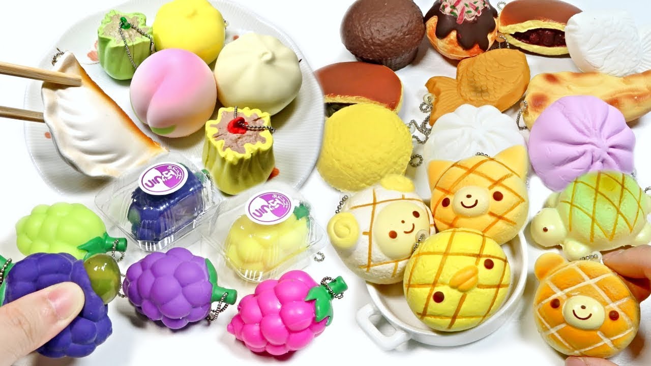 Compilation Mini Bun Fluffy Food Dim Sum Grape Squishy Squeeze Capsule ...