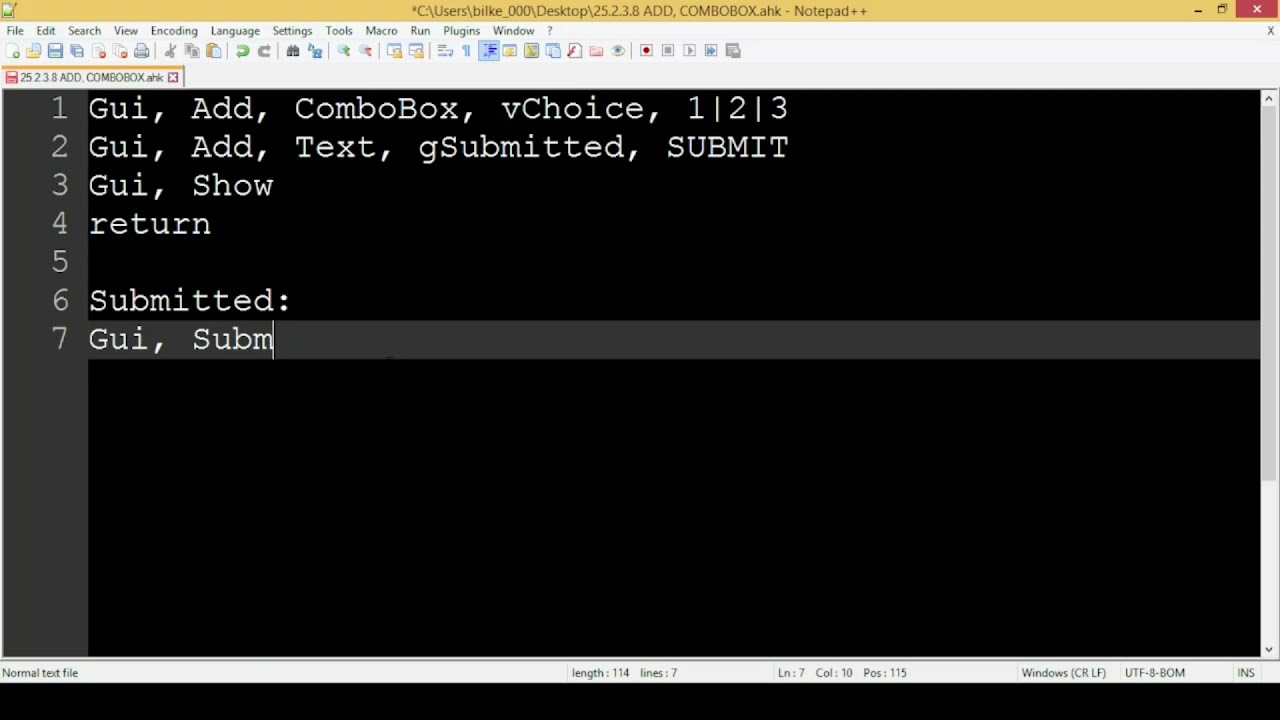 Adding Combobox To Autohotkey Gui Youtube