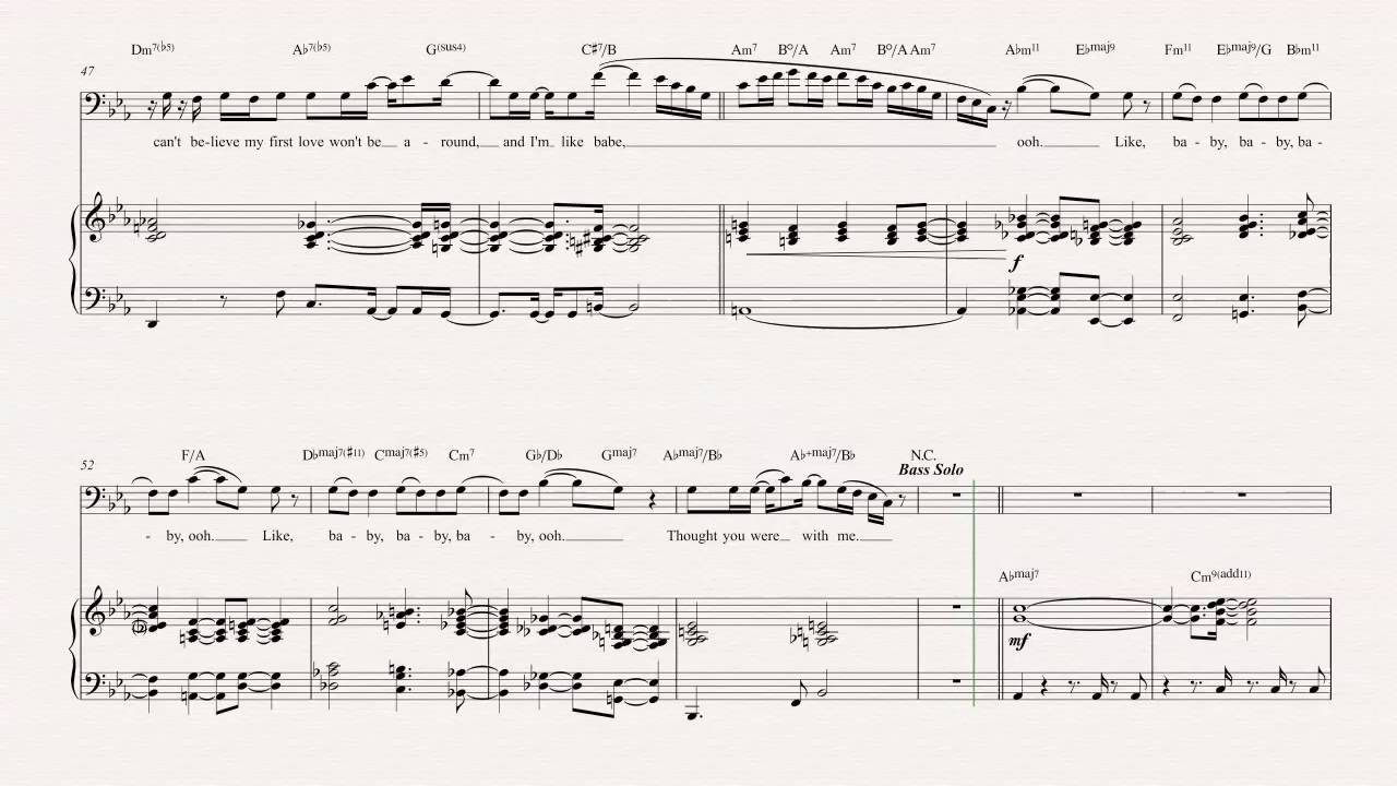 Trumpet - Baby - Dirty Loops - Sheet Music, Chords, & Vocals - YouTube