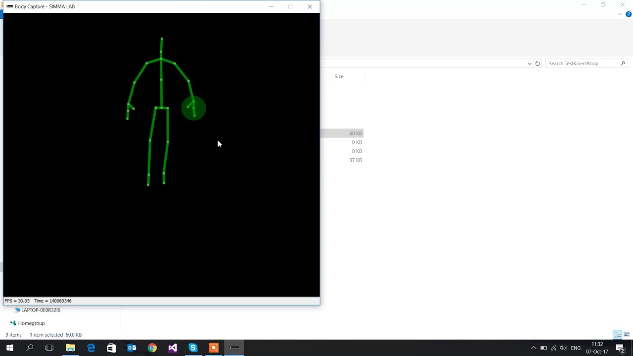 Example Kinect body tracking - YouTube