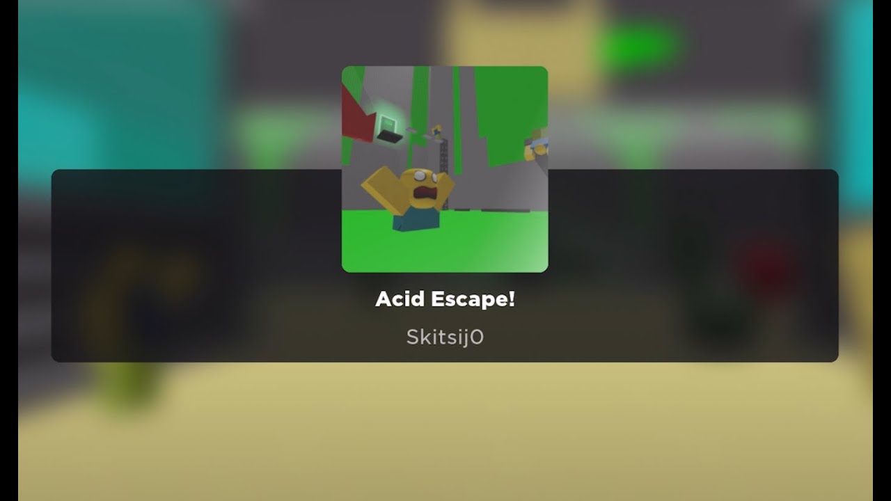 Roblox Acid Escape. Pretty good and exciting game. - YouTube