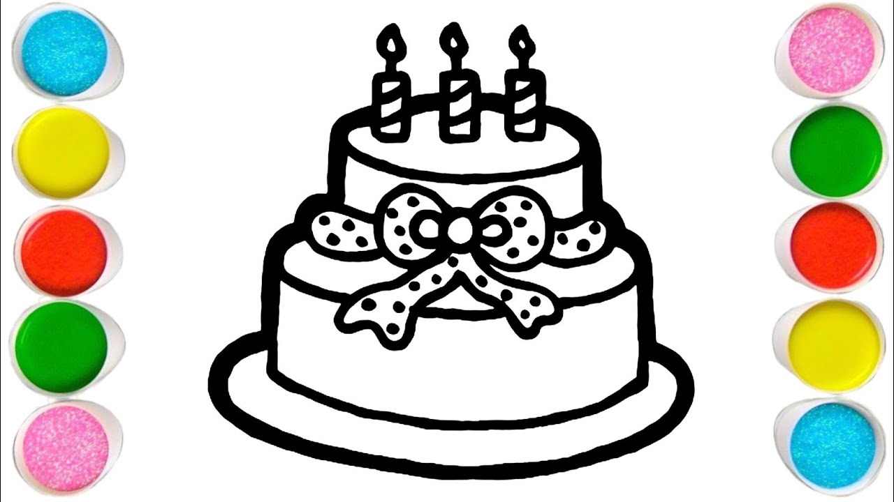Beautiful Bow Cake Drawing for kids | How to draw a Cake for kids ...