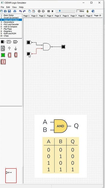 AND Gate Implementation Using Cedar Logic #zeroones #digital #cedarlogic - YouTube