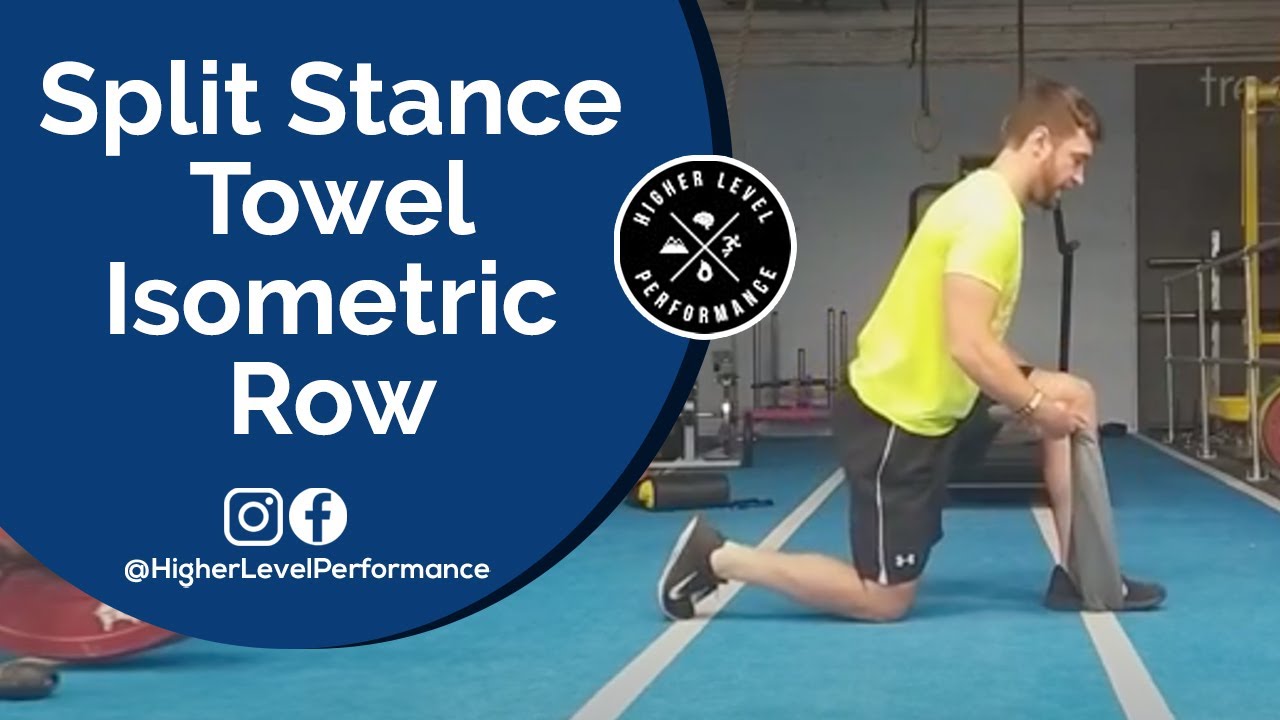 Split Stance Towel Isometric Row - YouTube