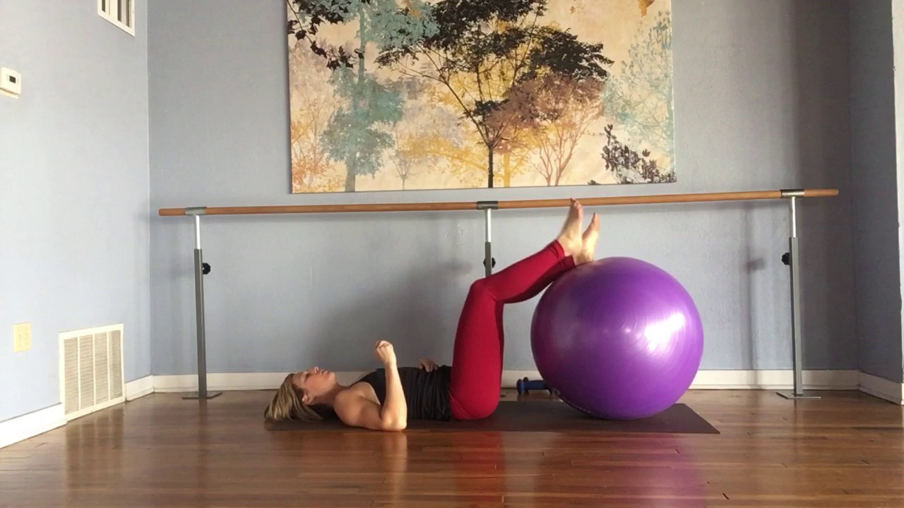 Single Leg Hamstring Curl on Ball - YouTube