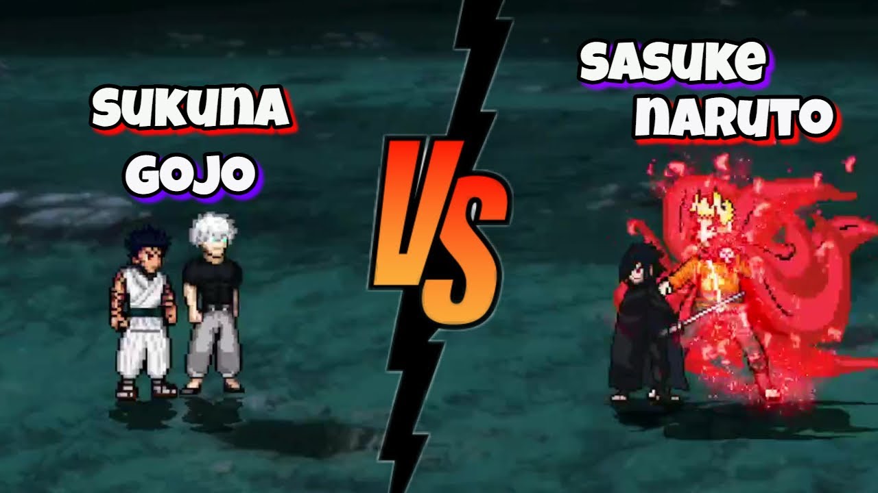 Naruto and Sasuke Vs Gojo and Sukuna jujutsu kaisen x naruto fights ...