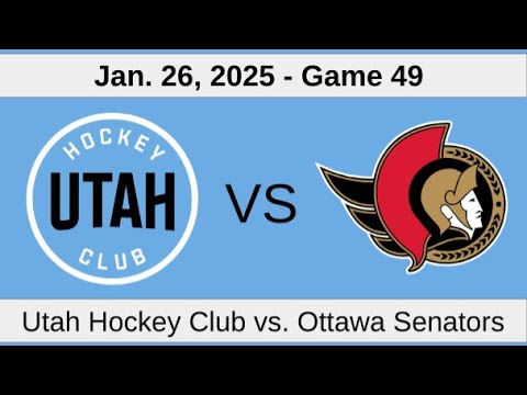 Live Play-By-Play: Jan. 26, 2025: Utah Hockey Club vs. Ottawa Senators ...