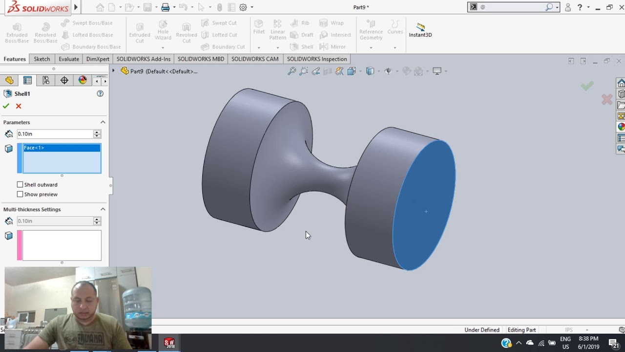 practica 4 3 SolidWorks Basico Figura con Revolución y Vaciado ...