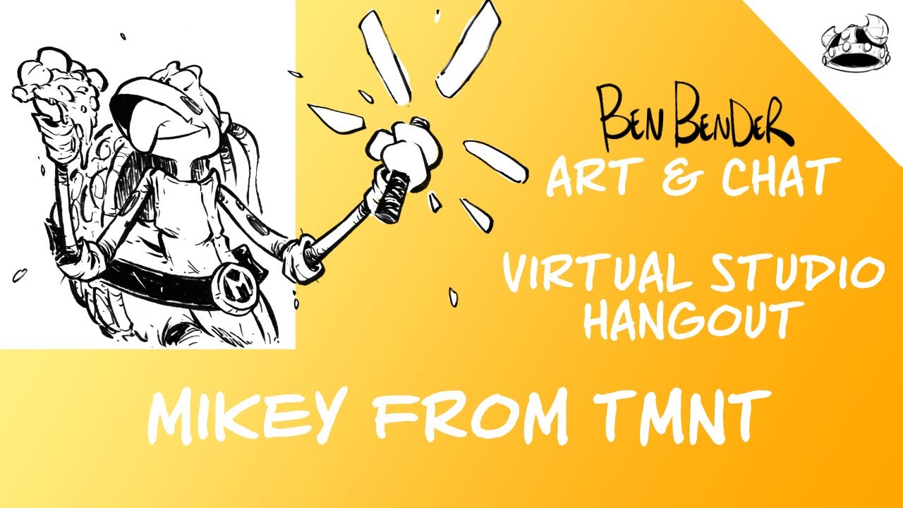 Virtual studio hangout. Inking Mikey and chatting. Slow down. Chill ...