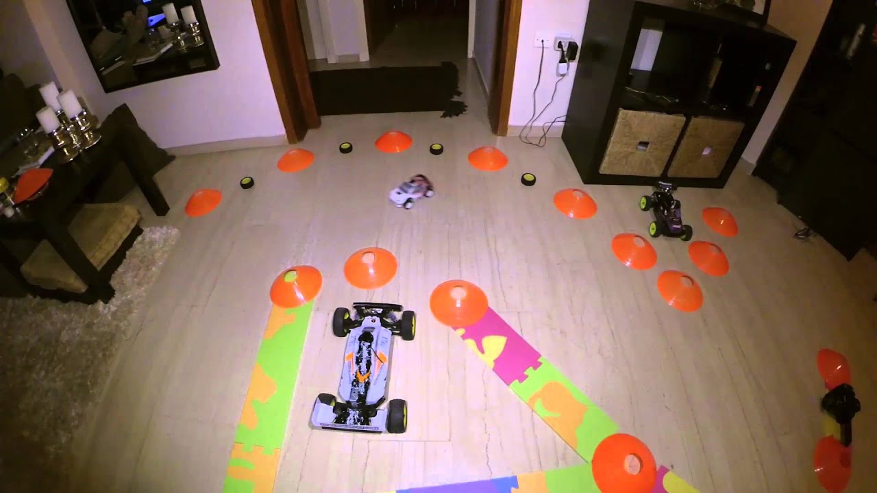 LOSI Micro Rally Indoor drifting (DIY living room track) - YouTube
