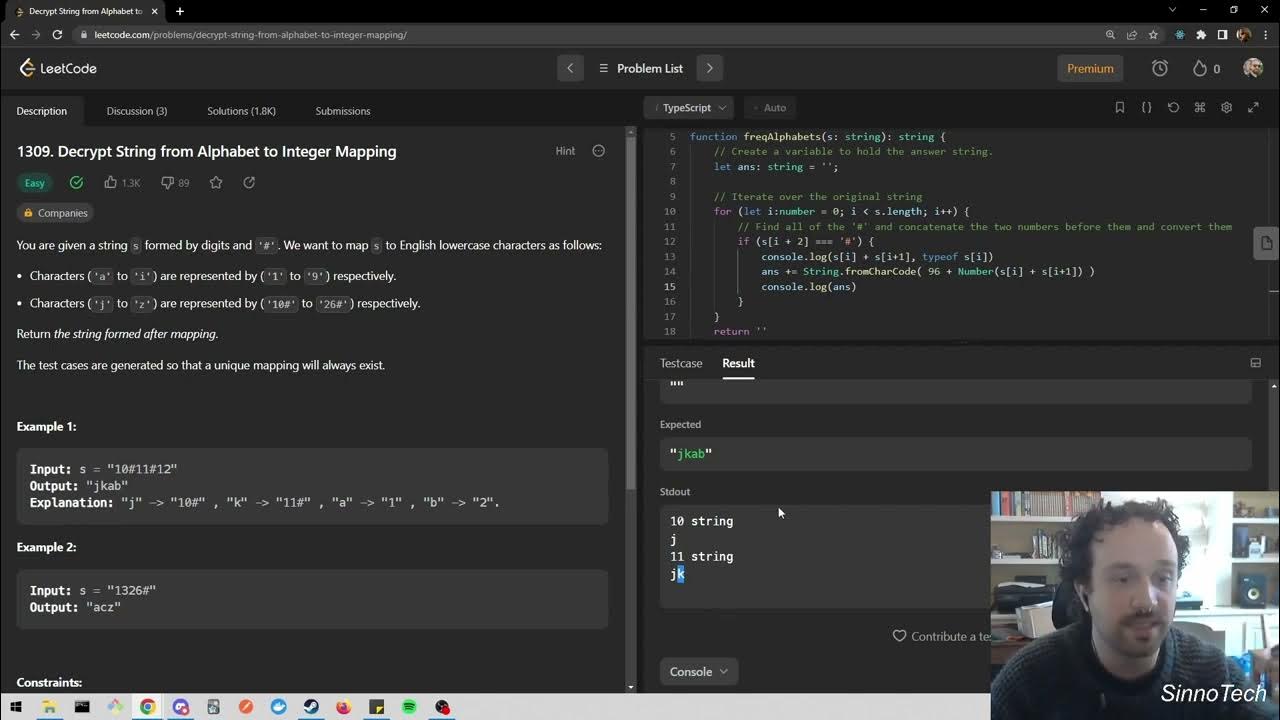 Decrypt String From Alphabet To Integer Mapping Typescript Youtube