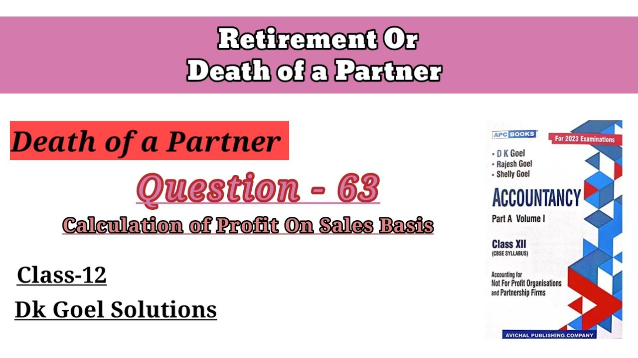Death of a Partner | Ques-63| Calculation of Profit on Sales Basis ...
